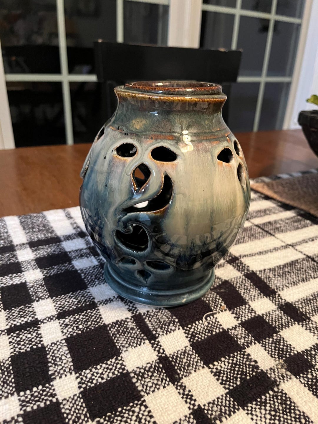 Handmade Pottery Candle Lantern. 3 Piece Set With Taper Candlestick ...