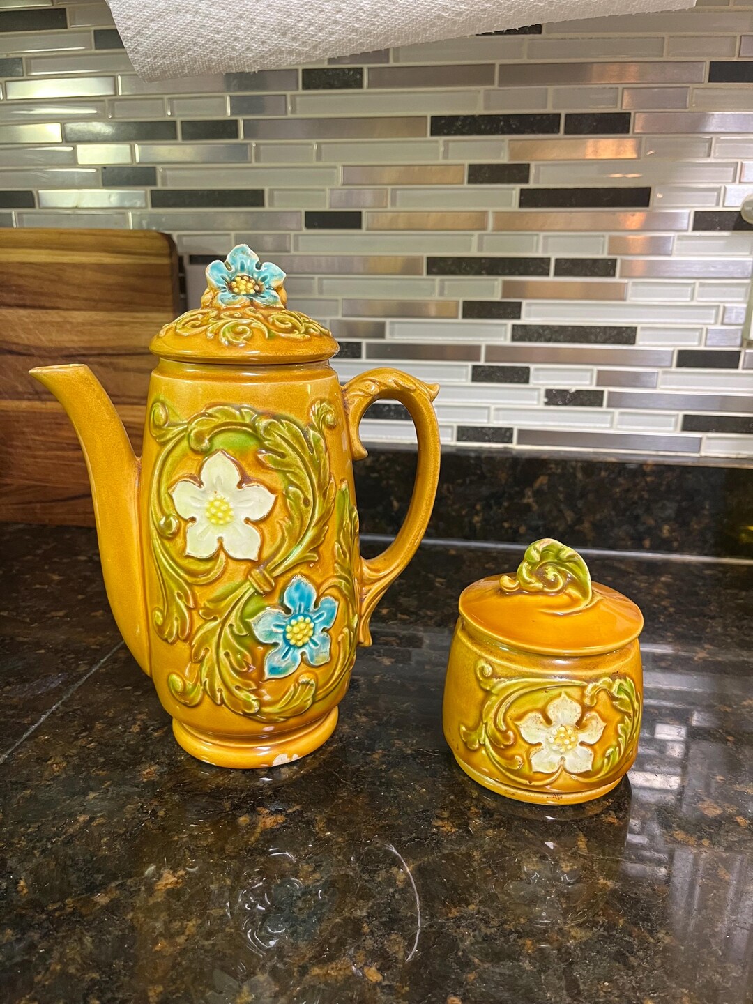 Vintage Royal Lefton 2pc Set Coffee Pot and Lidded Sugar Dish. Japan ...