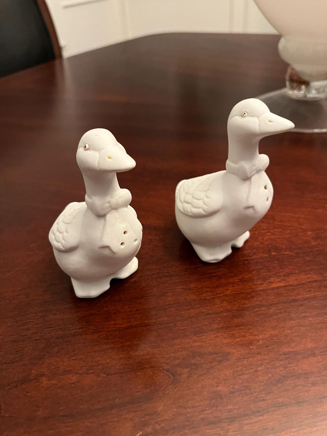 Vintage Geese Salt and Pepper Shakers. Duck Geese. White Bisque ...