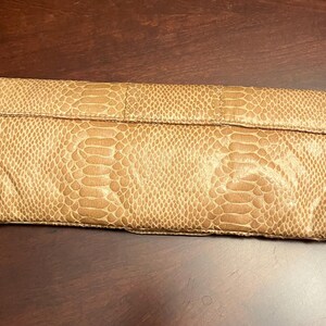 Vintage Sondra Roberts SR Squared Faux Snakeskin Clutch. Beige Evening ...