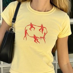 Matisse Dancing Devils Baby Tee, Vintage Demon Top, Coquette Baby Tee ...