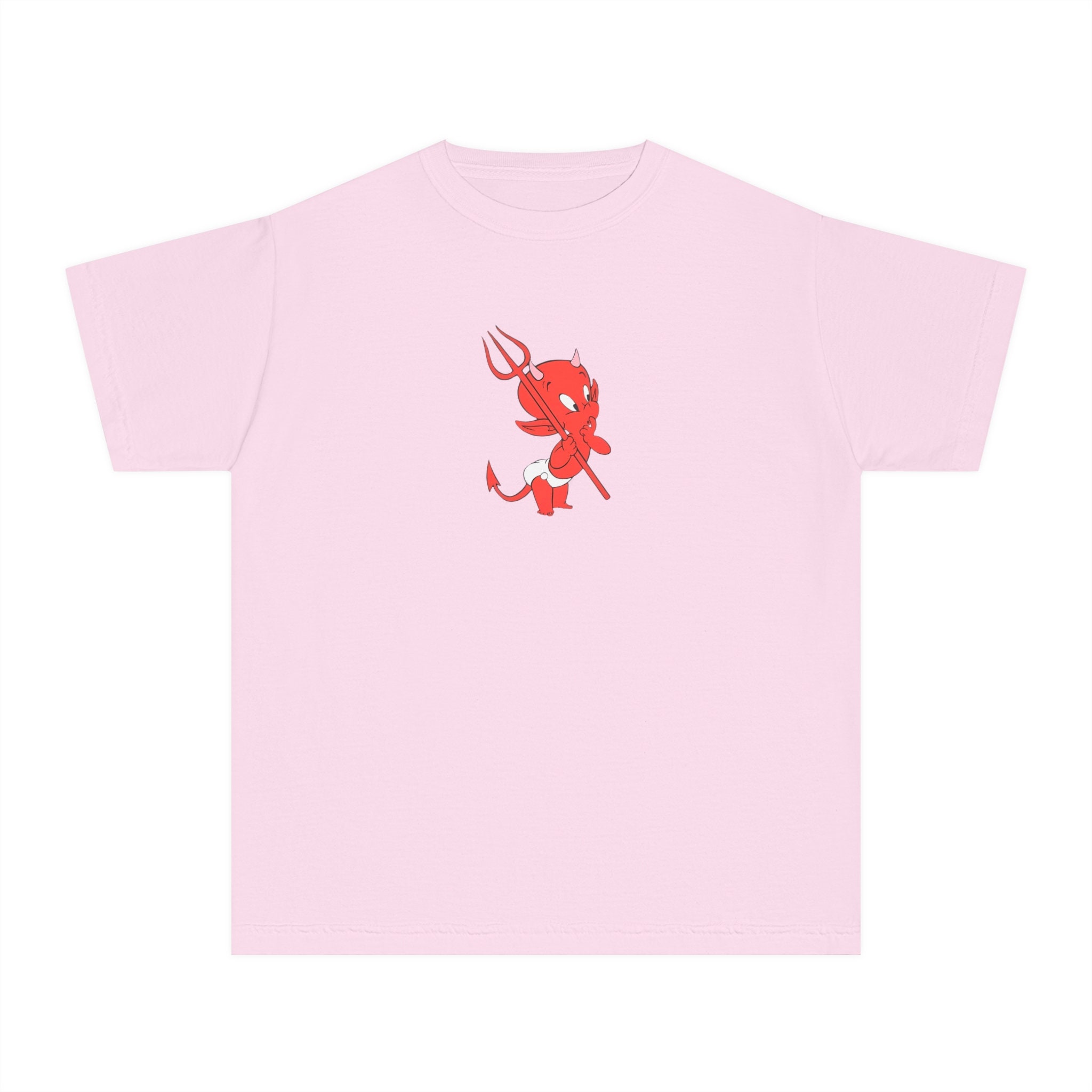 Retro Little Devil Baby Tee, Cute Demon Shirt, Coquette Style, Y2k ...
