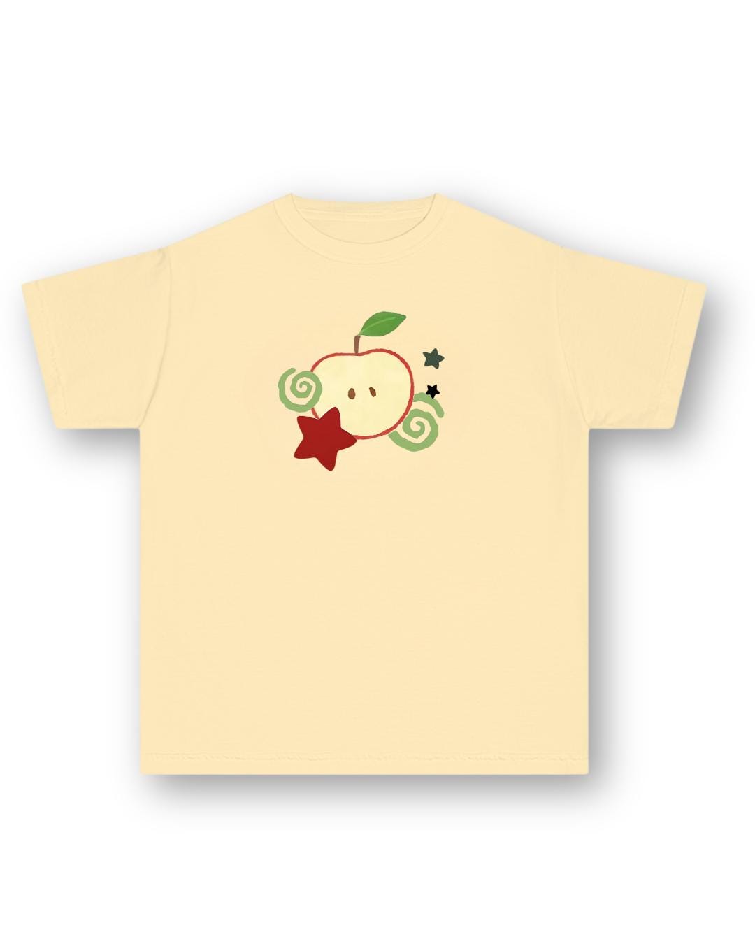 Apple Star Baby Tee, Cute Fruit Tee Shirt, Fruit Cottagecore Top ...
