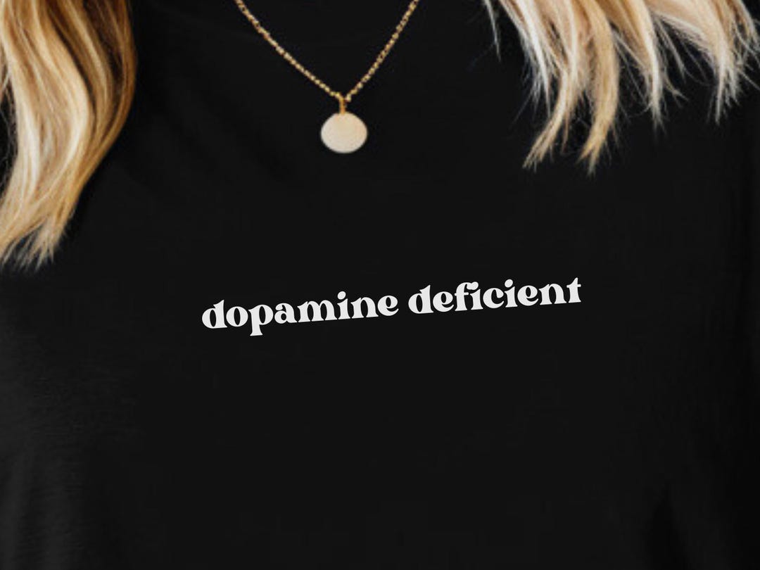 ADHD Dopamine Deficient Black T-shirt Neurodivergent Awareness Tee ADHD ...