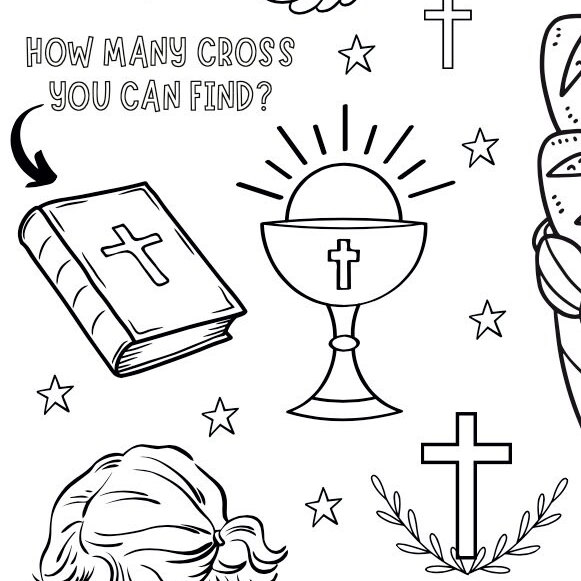 First Communion Activity Page | Communion Colouring Placemat ...