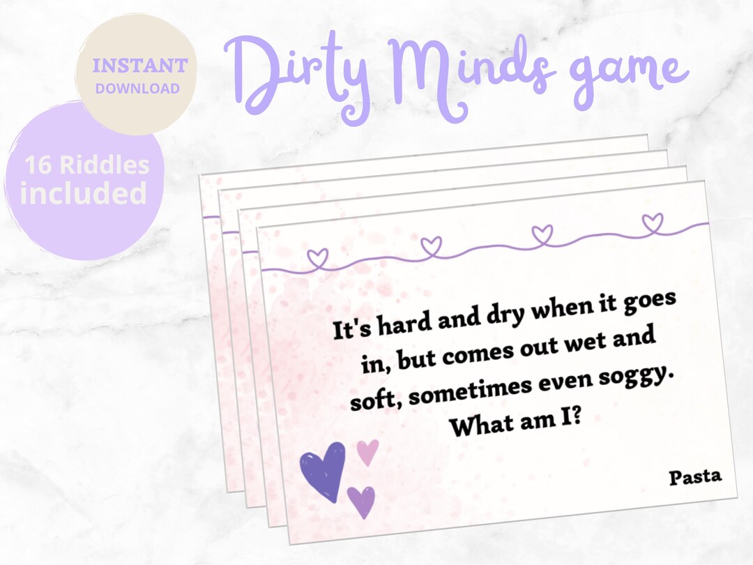 Printable Dirty Minds Riddle Game Girlsnight L Digital PDF Download ...