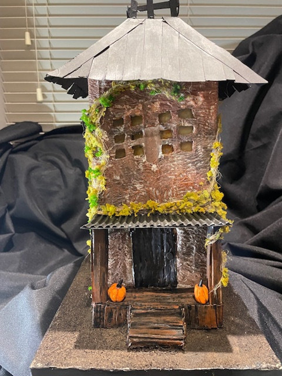 Handcrafted Light up Halloween House - Etsy