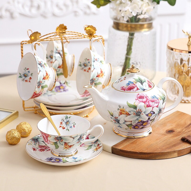 European Ceramic Coffee Cup and Saucer British Afternoon Tea Set ...