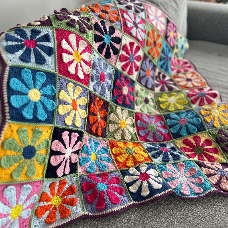 Daisy Crochet Blanket - Etsy