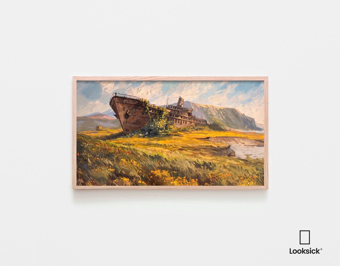 Shipwreck PRINTABLE Oil Painting Digital Print PRINTABLE Wall Art ...