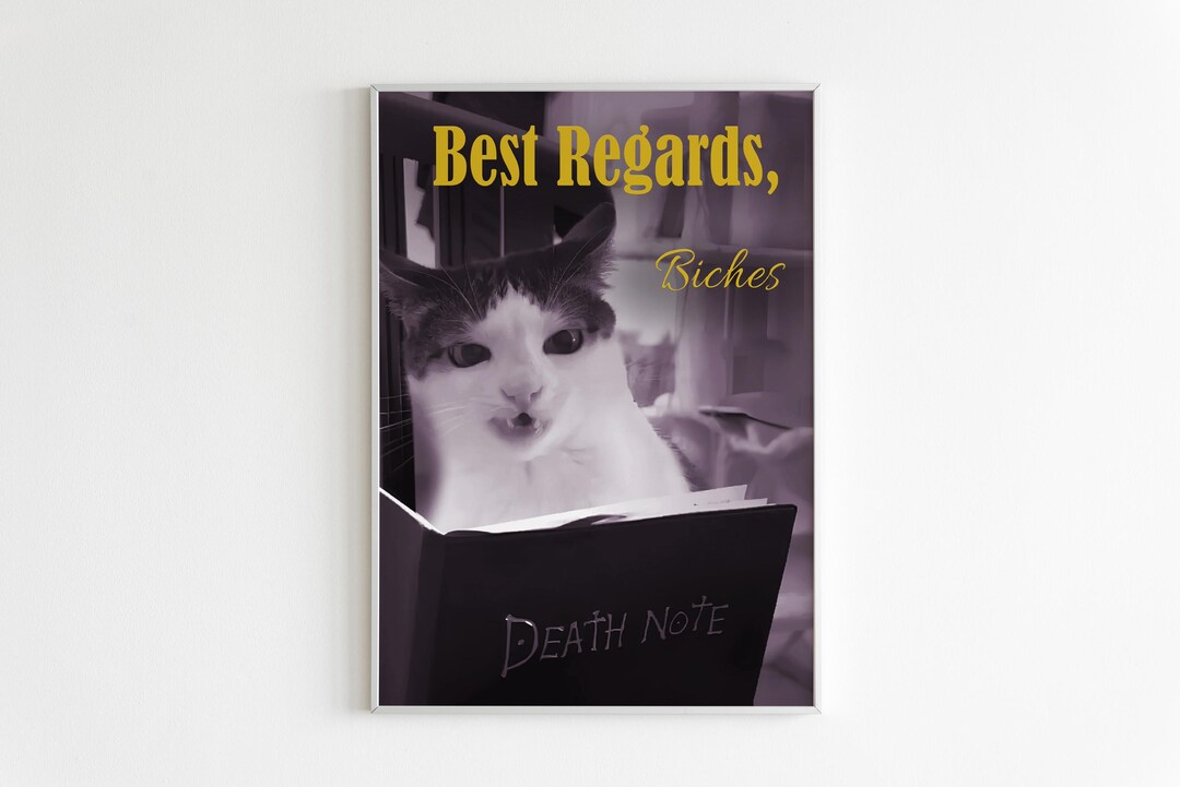 Best Regards Printable • David Rose Quote • Death Note • Black and ...