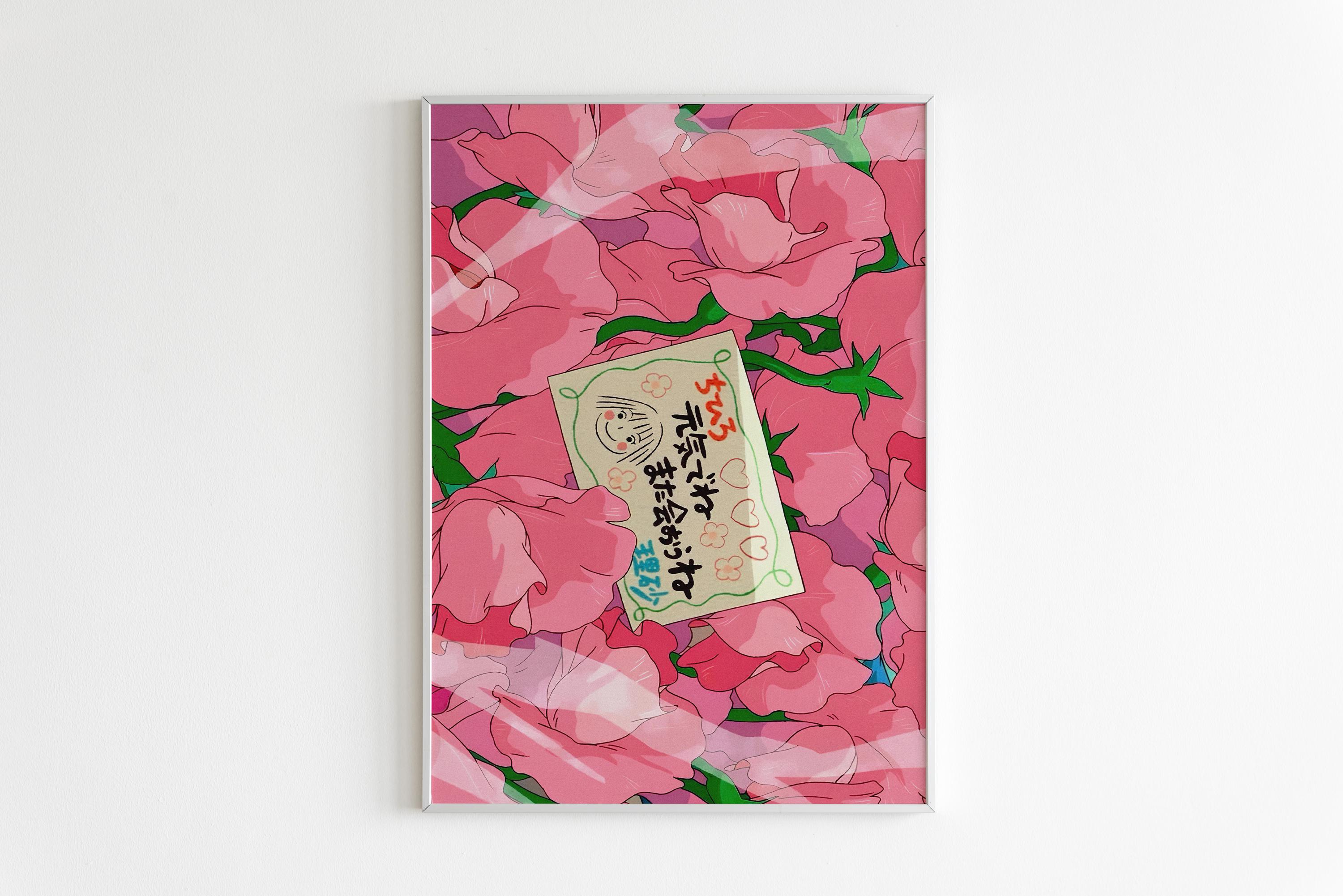 Spirited Away Poster, Chihiro Card, Chihiro Flowers, Japanise Vintage ...