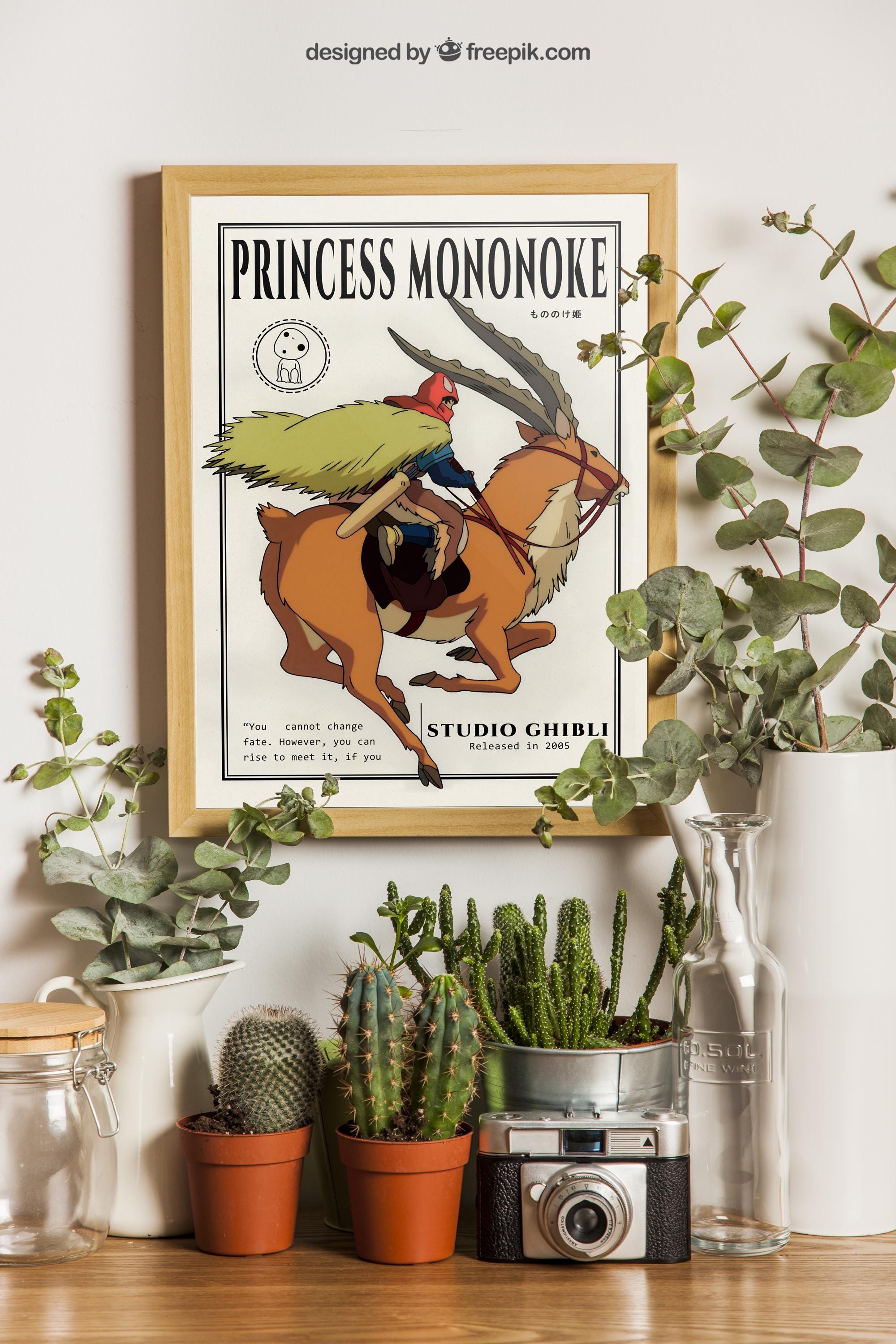 Princess Mononoke Movie Poster, Modern Movie Poster Print, Princess ...