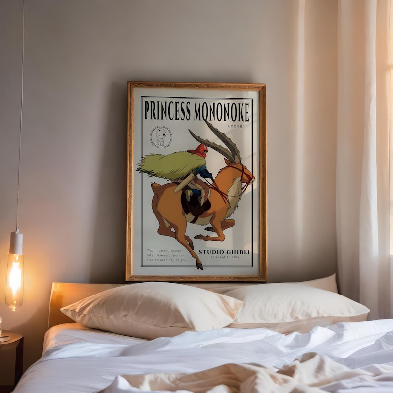 Princess Mononoke Movie Poster, Modern Movie Poster Print, Princess ...