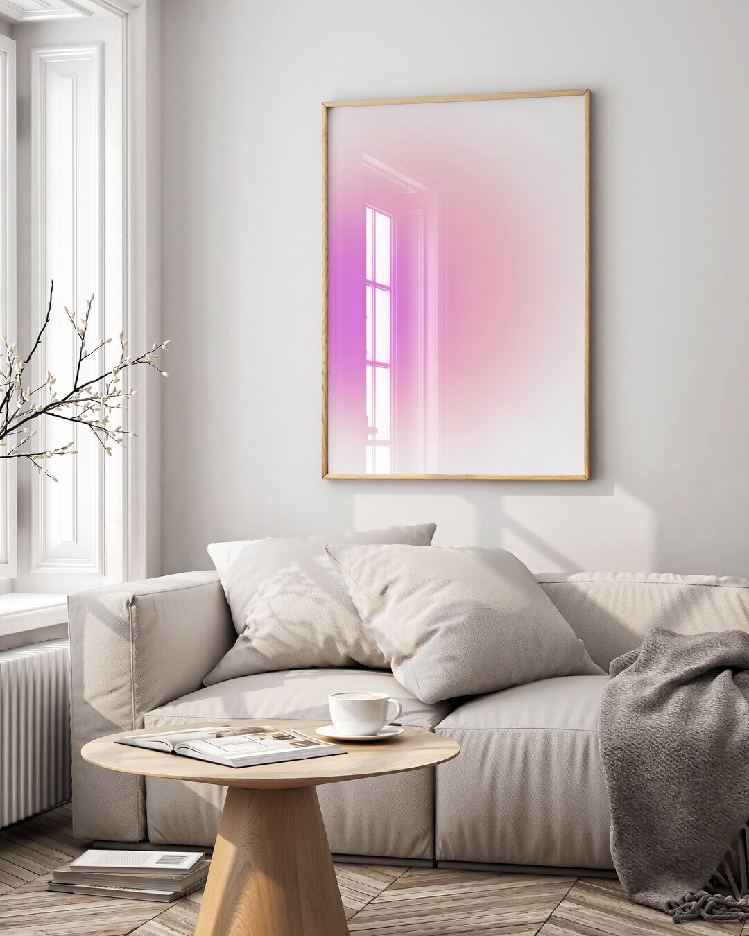 Digital Prints Download, Aura Poster, Aura Print, Peach Aura, Neutral ...