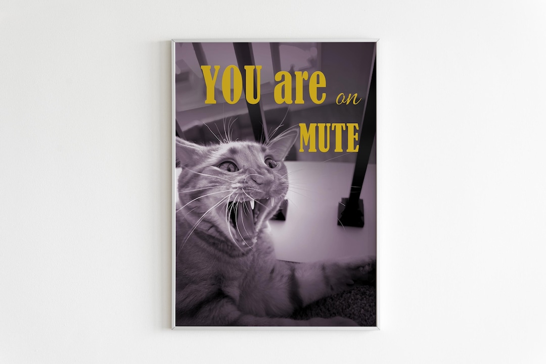 Home Office Wall Art | You're on Mute | Funny Home Office Decor | Work ...