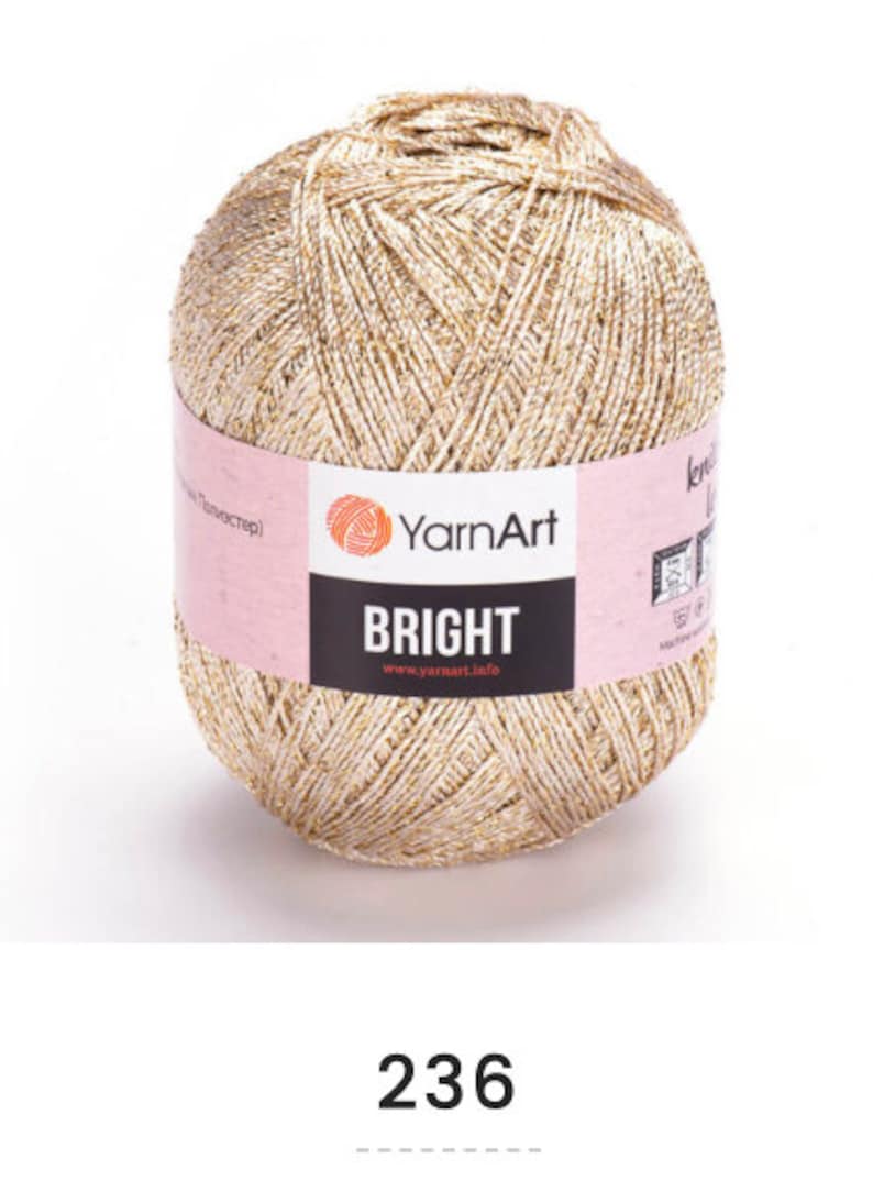 YARNART BRIGHT Glittery Knitting Yarn, 80% Polyamide, Crochet Yarn ...