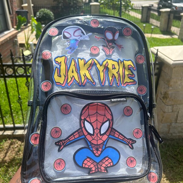 Spiderman Clear Backpack - Etsy