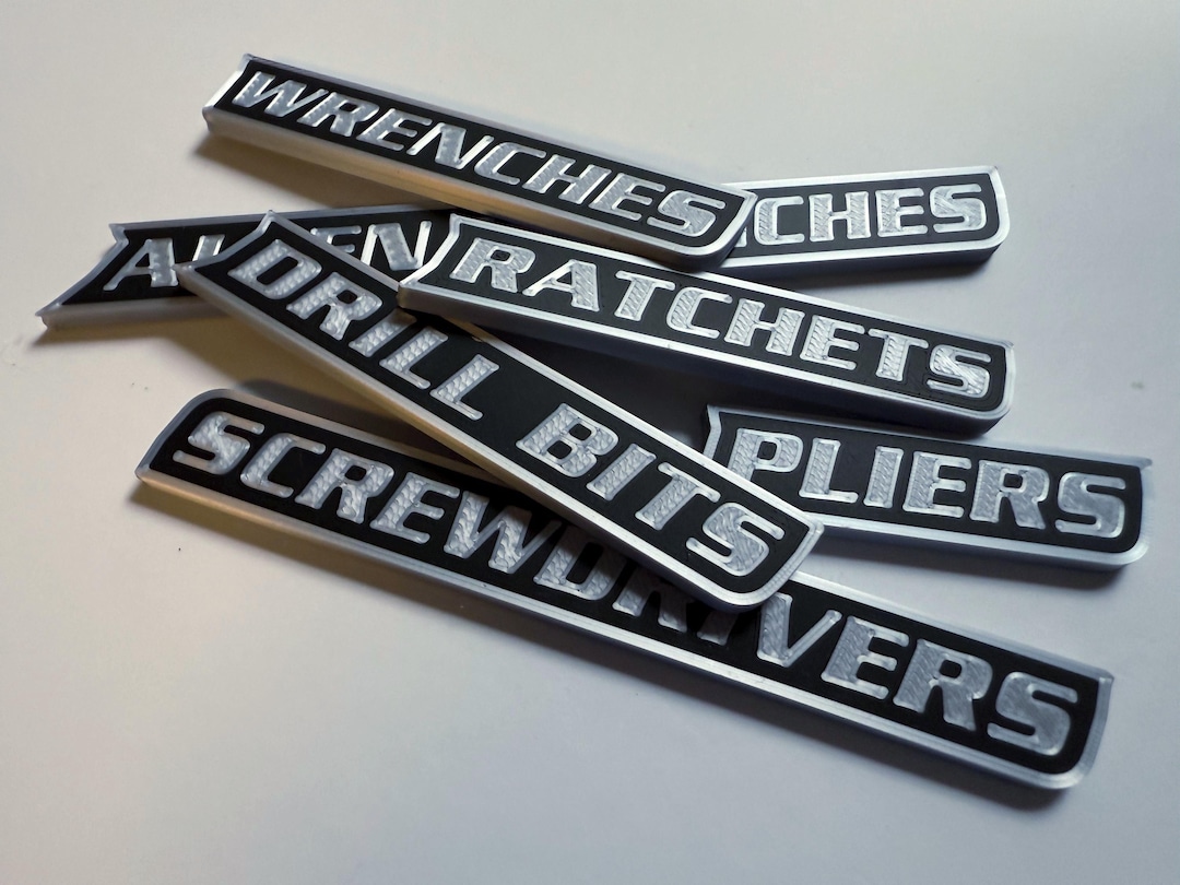 Small Toolbox Label Badges for Shallow Tool Box Drawer Tool ...