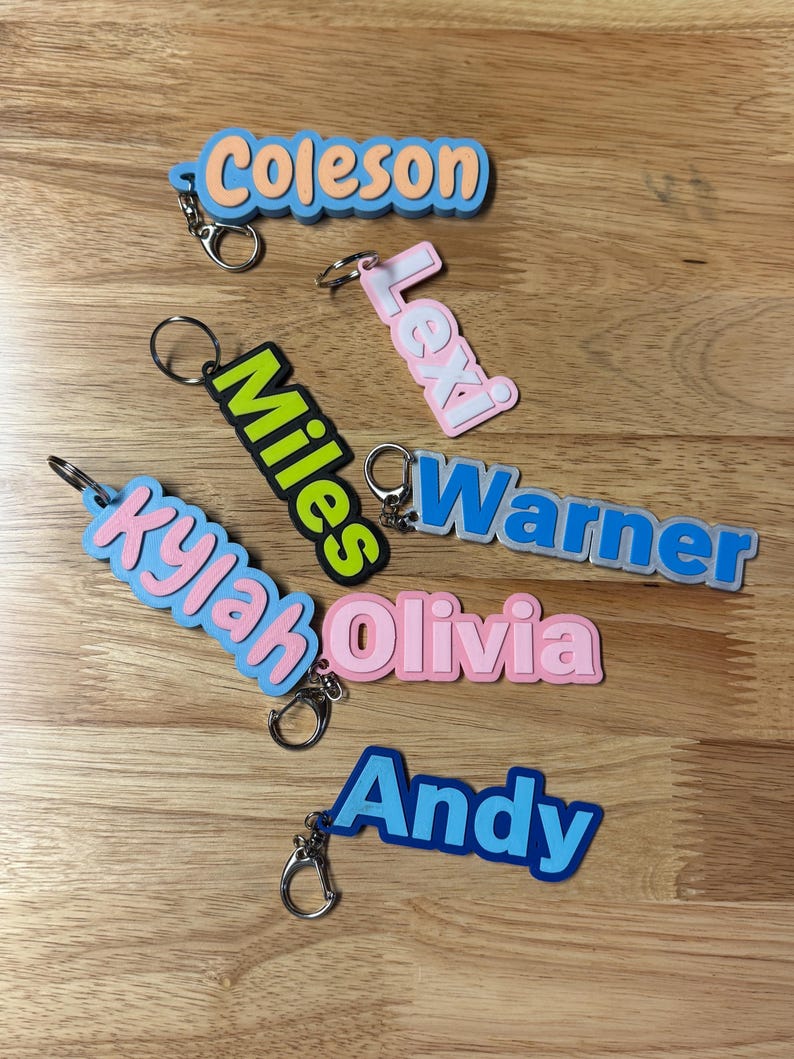 Personalized 3D Printed Name Tag Keychain: Custom Backpack Bag Tag - Etsy