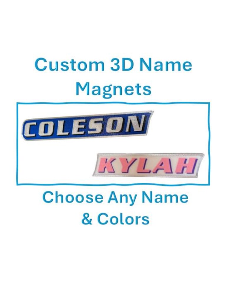 Custom 3D Printed Name Magnet: Personalized Locker/fridge Tag - Etsy