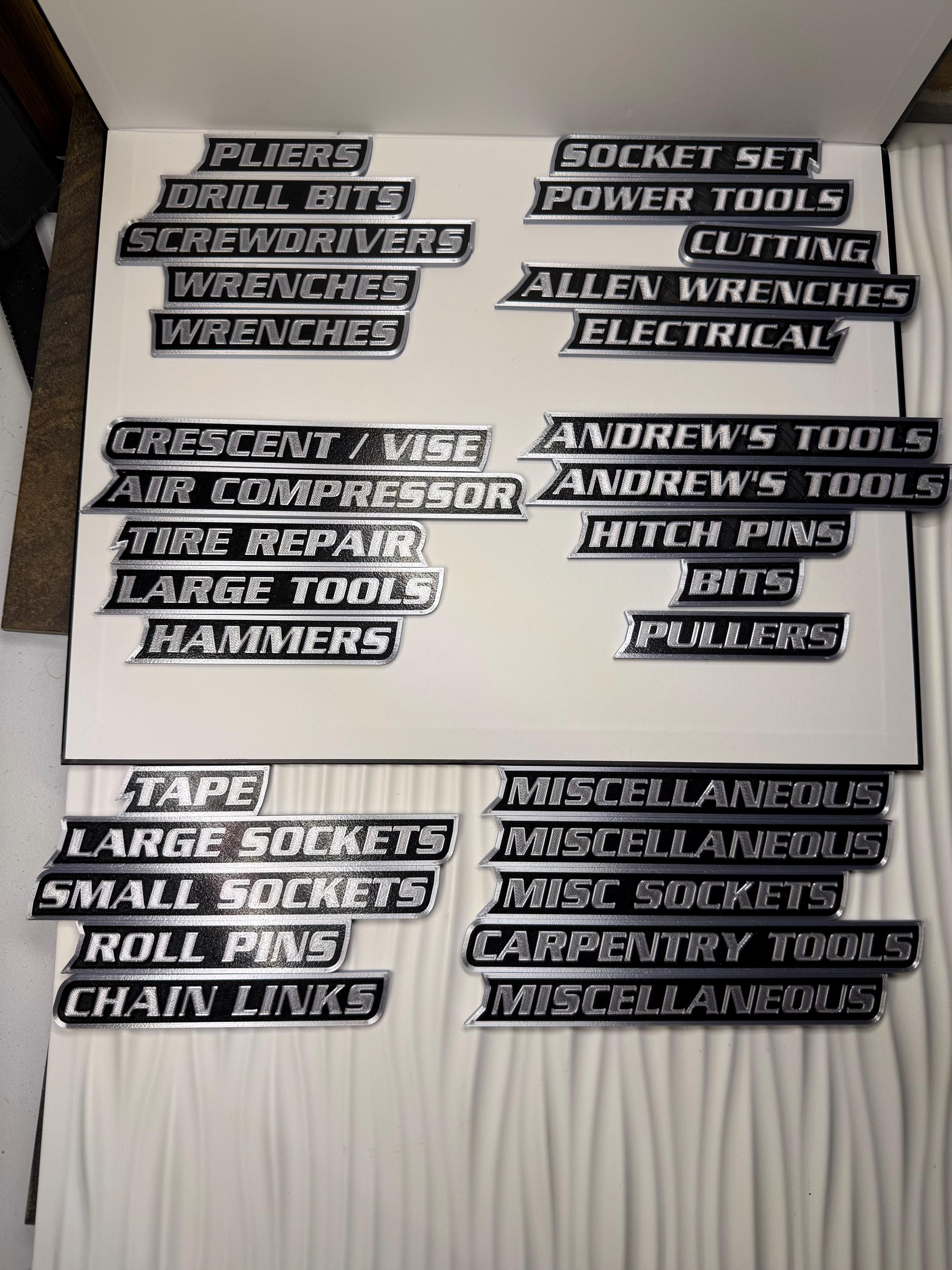 Toolbox Label Magnets – 6-pack Custom Tool Organization Magnets ...
