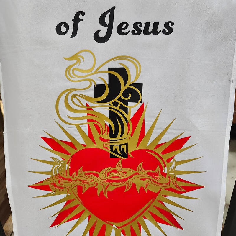 Sacred Heart of Jesus Flag - Etsy