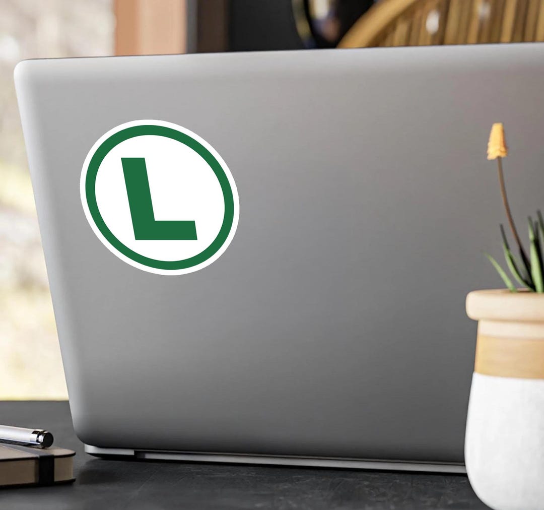 Green L Bumper Sticker - Classic Gamer Arcade Gift, Nostalgic Green ...