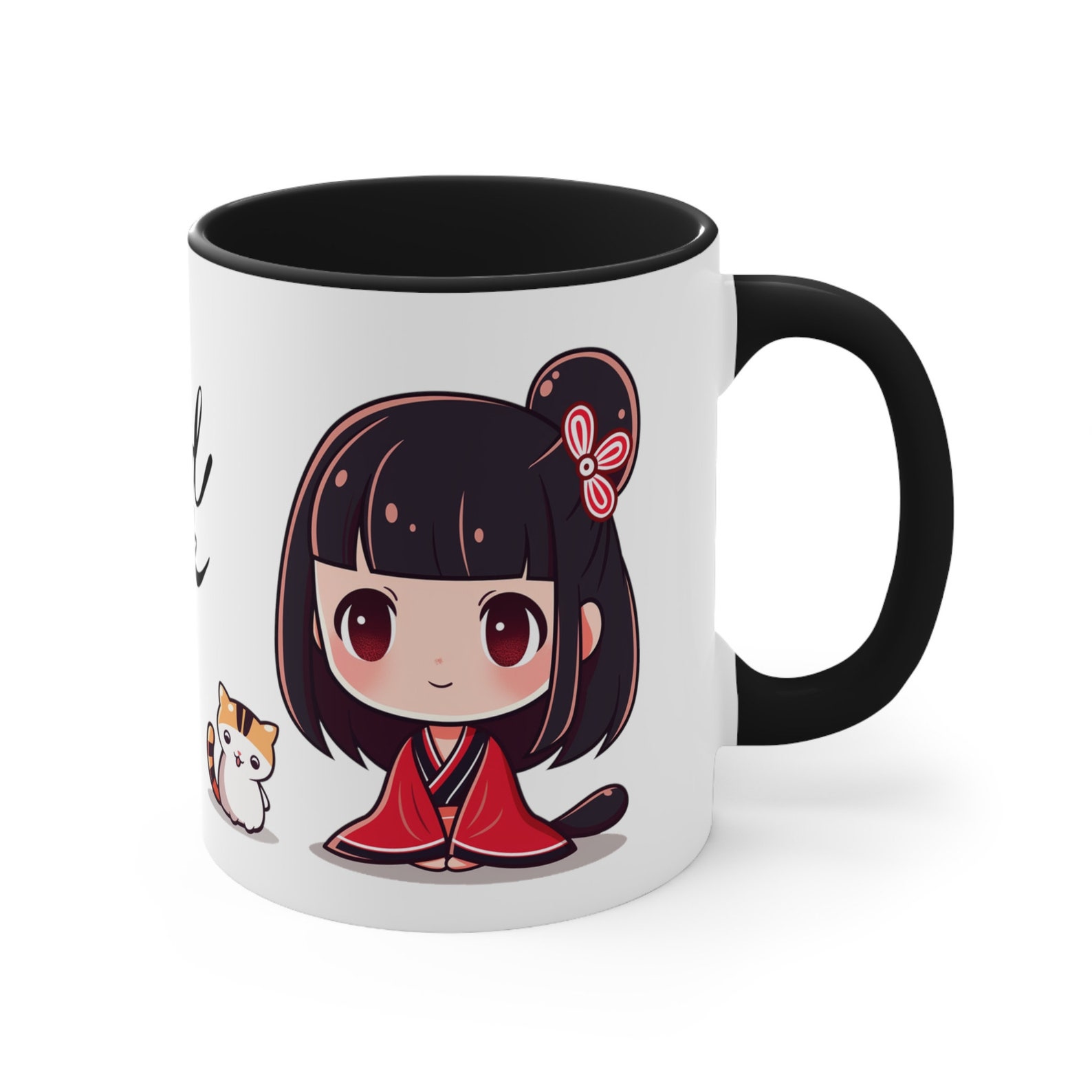 Kokeshi Doll Coffee Mug Maneki Neko Cat Good Luck Coffee Mug, Anime ...
