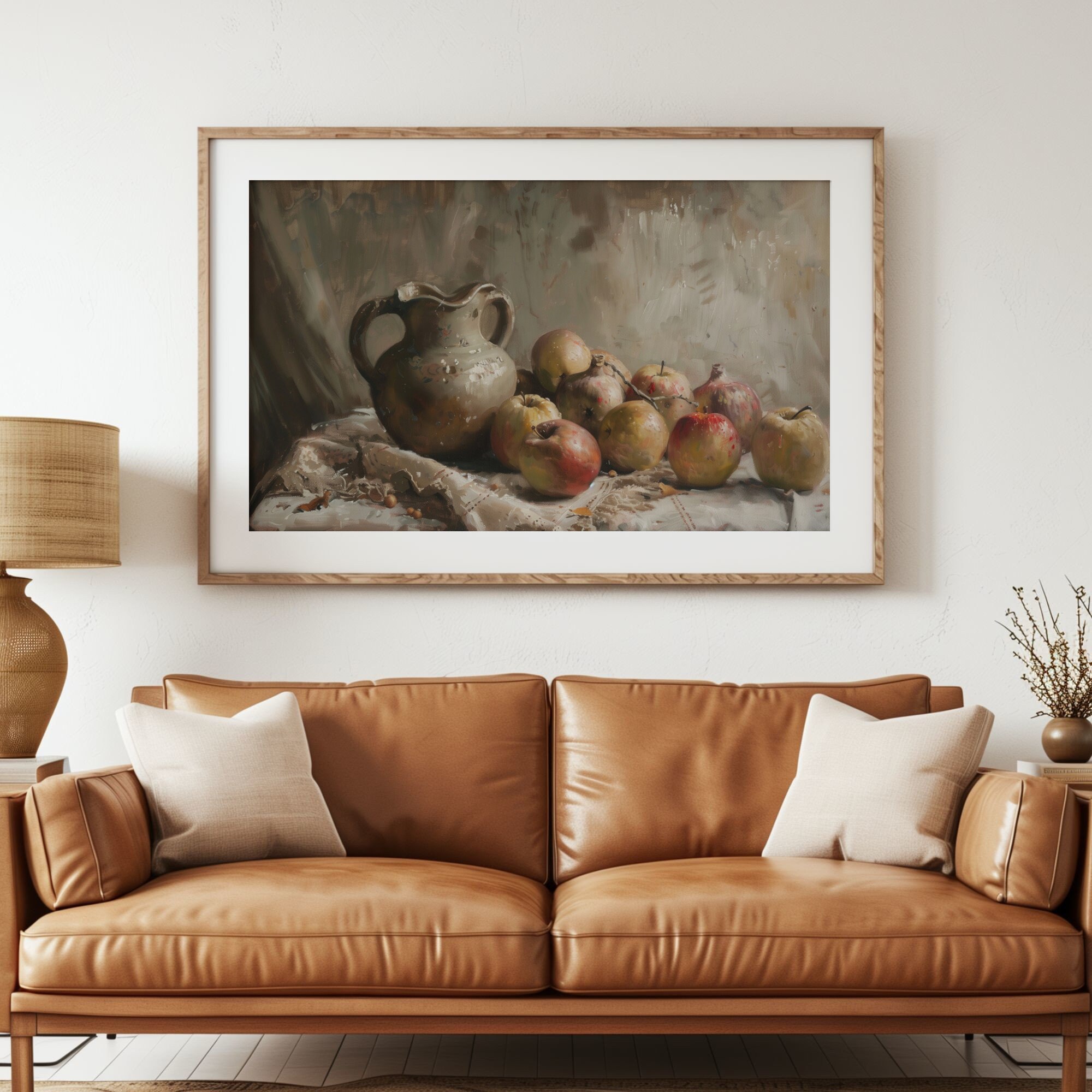 Vintage Kitchen Still Life Painting Apples & Jug Printable Digital ...