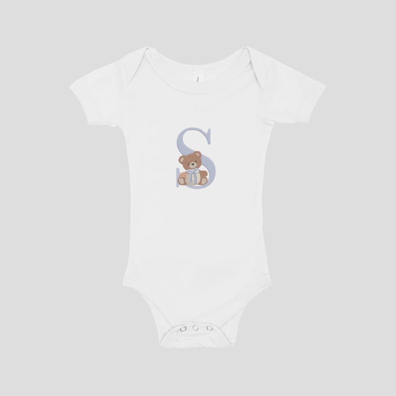 Cute Bear Letter S Embroidery Design – Baby Initial (instant Download ...