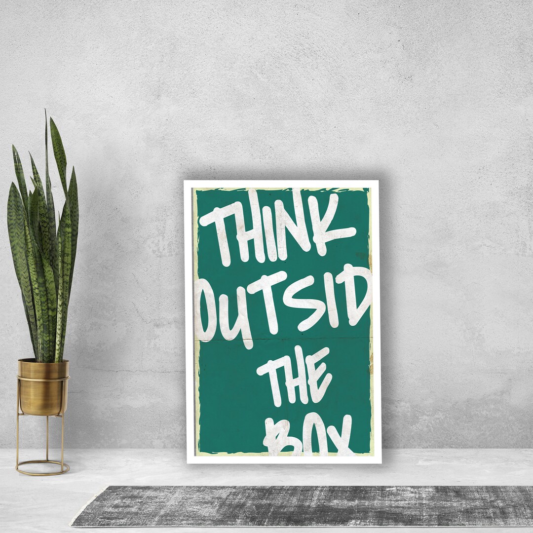 Think Outside the Box' - Vintage Motivational Poster - Etsy