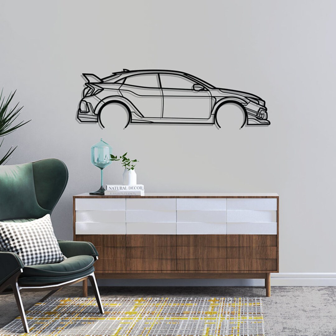 Honda Civic FK8 Type R Detailed Mural Silhouette - Etsy