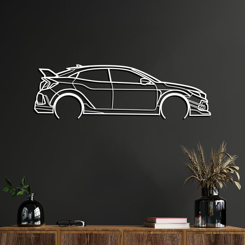 Honda Civic FK8 Type R Detailed Mural Silhouette - Etsy
