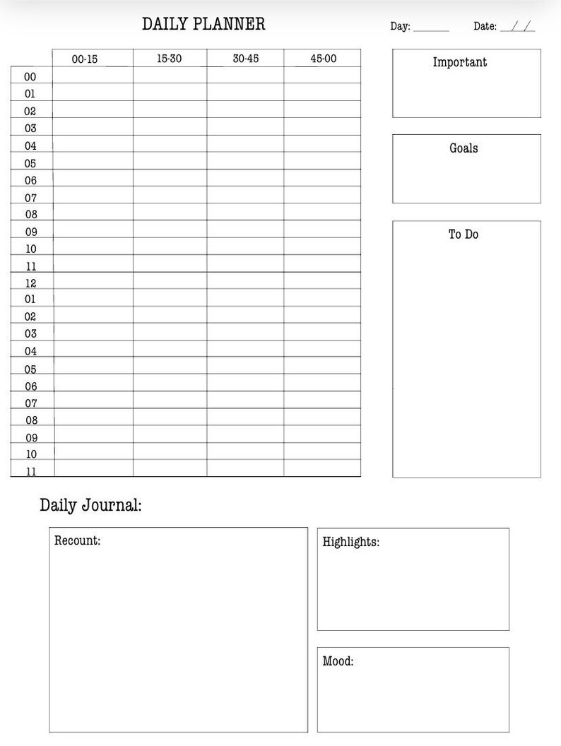 Plain Diary Planner - Etsy