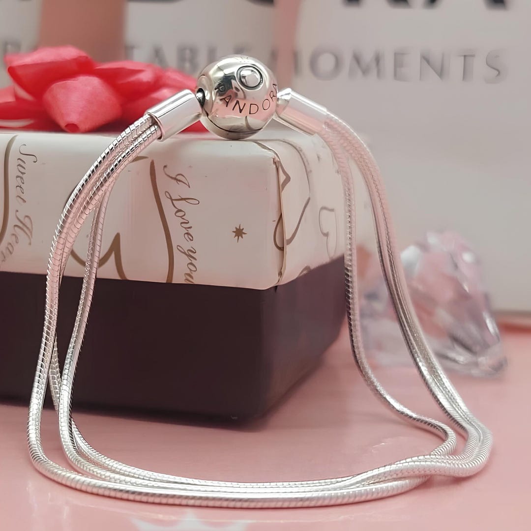 New and New Gift Box Set Pandora Moments Double Circle Round Buckle ...