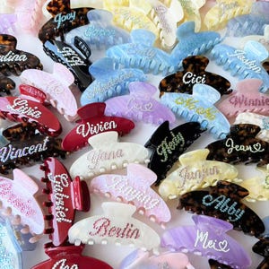 Personalized Mini Hair Brush Claw Clip, Custom Name Hair Jewelry ...
