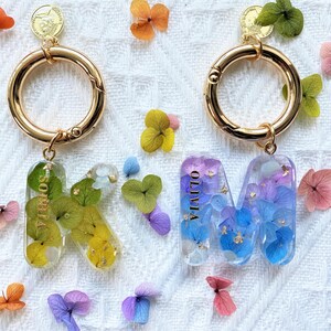 Custom Name Resin Keychain,personalized Name Keychain With Floral ...