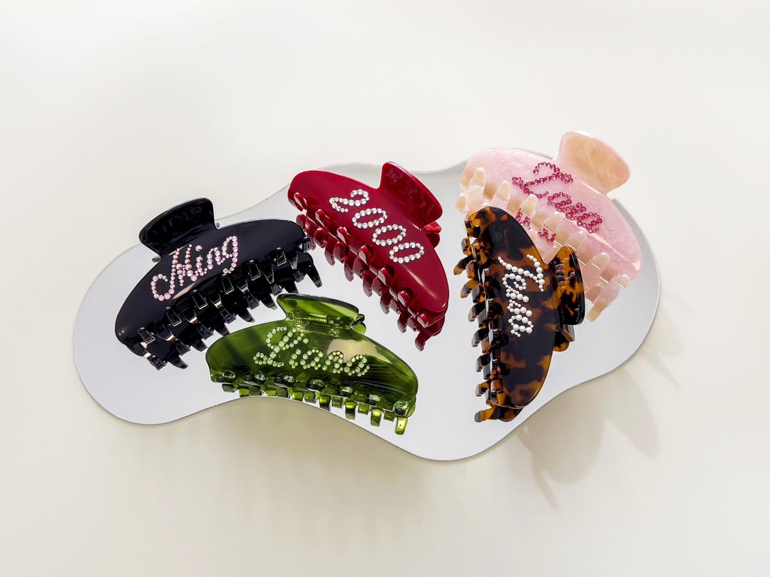 Personalized Hair Claw Clip, Custom Name Hair Jewelry, Diamond Names ...