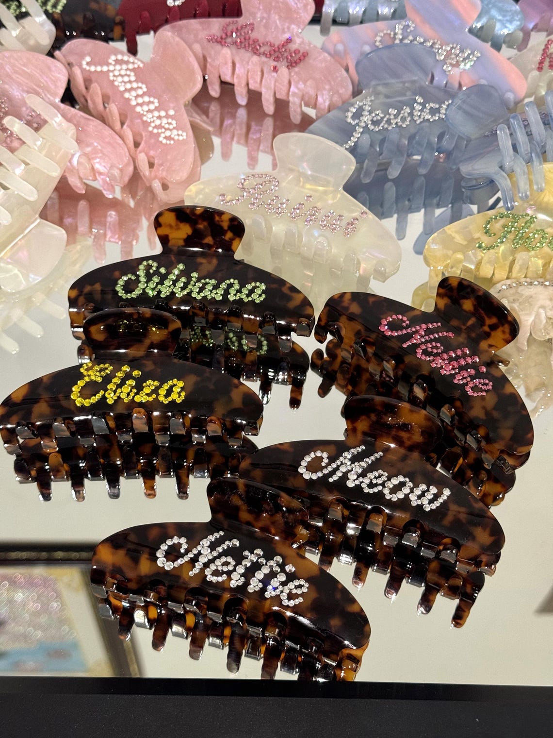 Personalized Mini Hair Brush Claw Clip, Custom Name Hair Jewelry ...