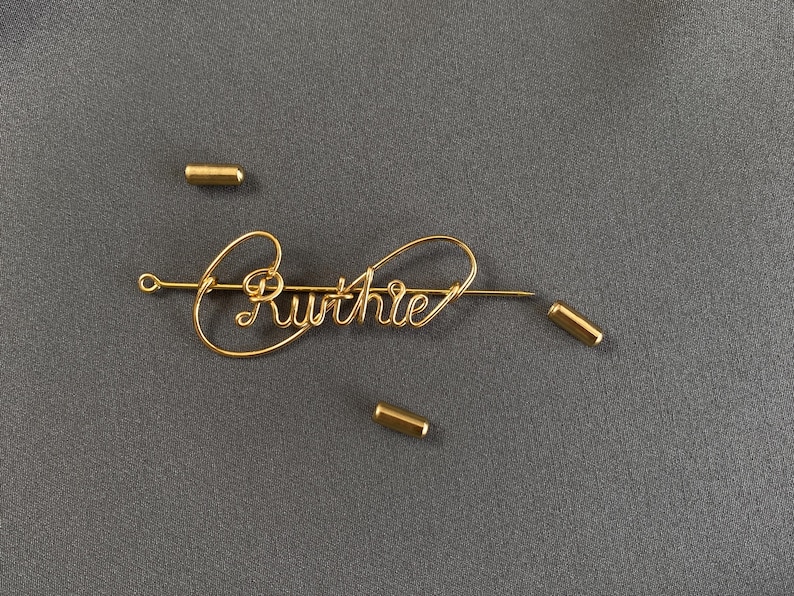 Personalized Gold Brooches, Custom Name Pins, Brooch for Special ...