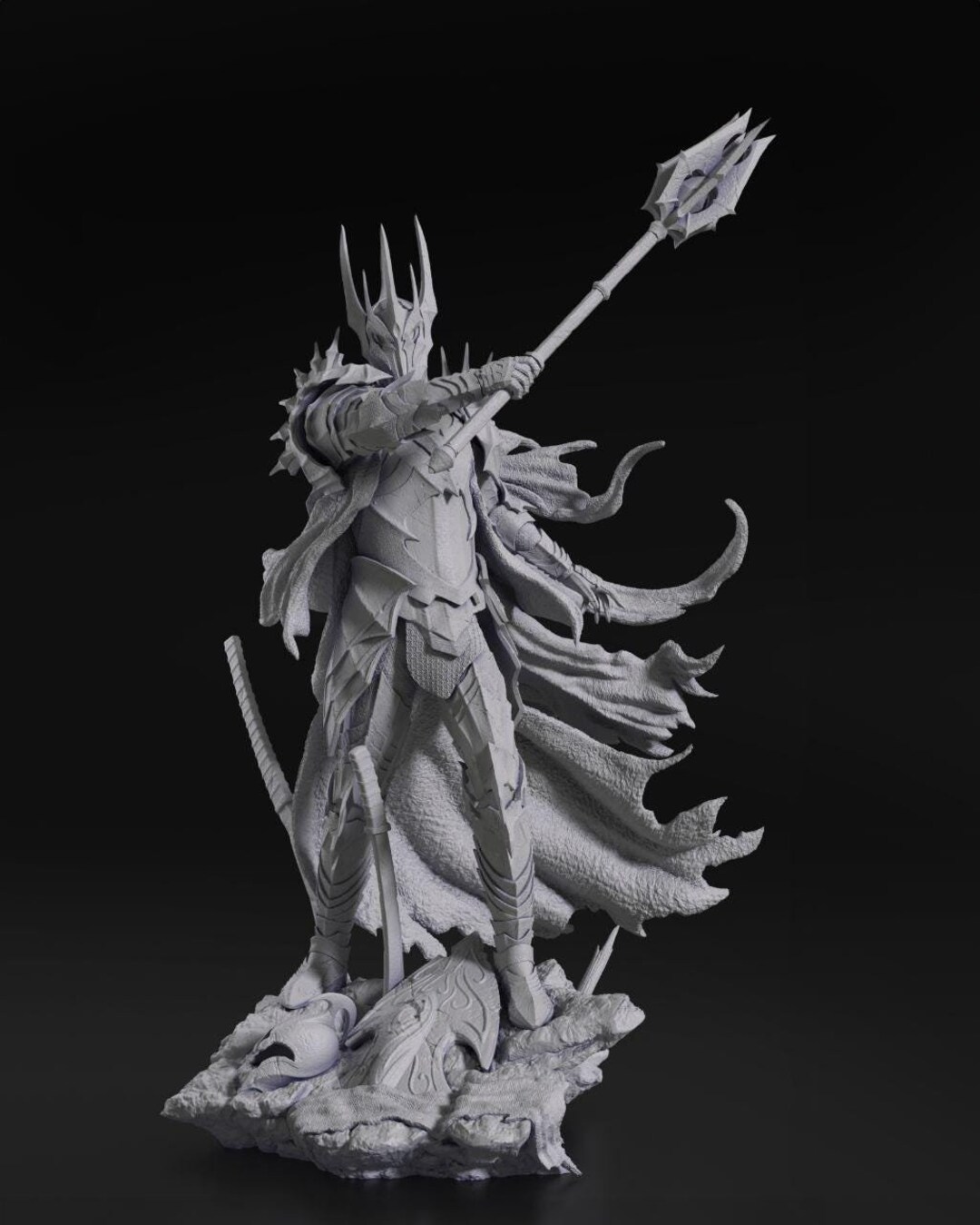 Sauron Figure and Bust 3D STL Model Set Lord of the Rings Printable ...
