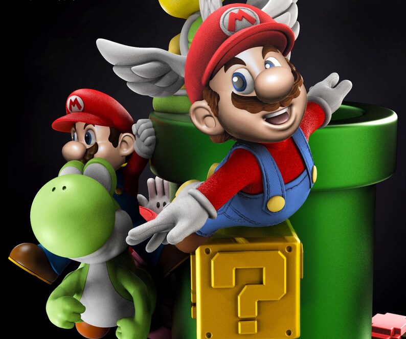 Super Mario Bros Diorama 3D STL Model Iconic Mario Scene for 3D ...