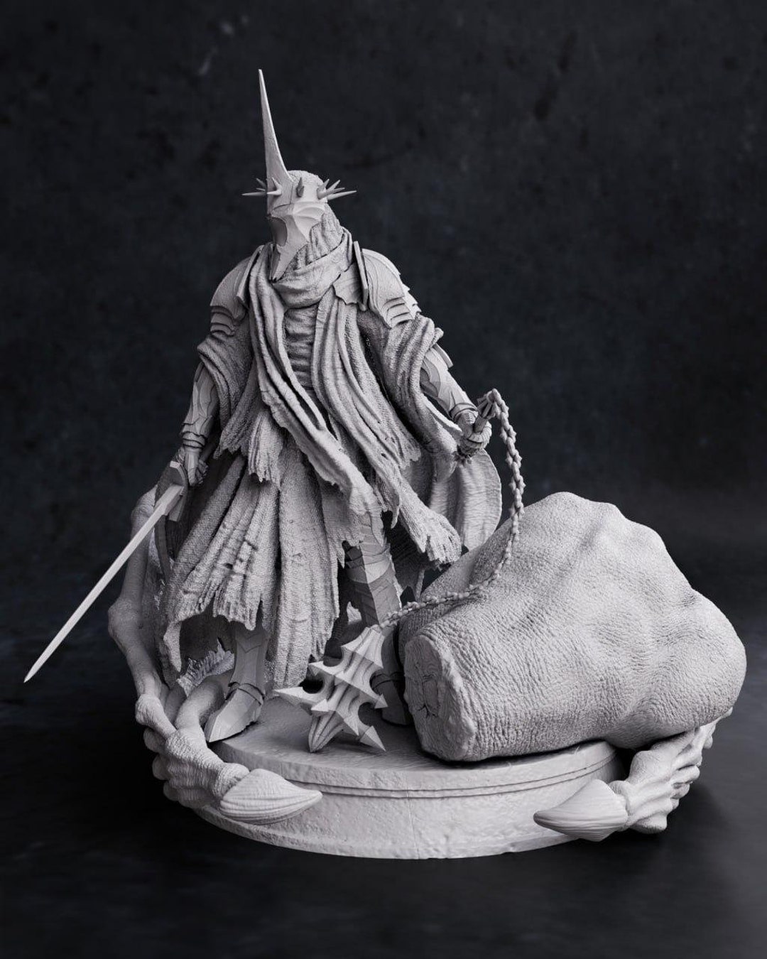 Witch King 3D STL Model Set Full Figure With Sword & Mace Bust Lord of ...