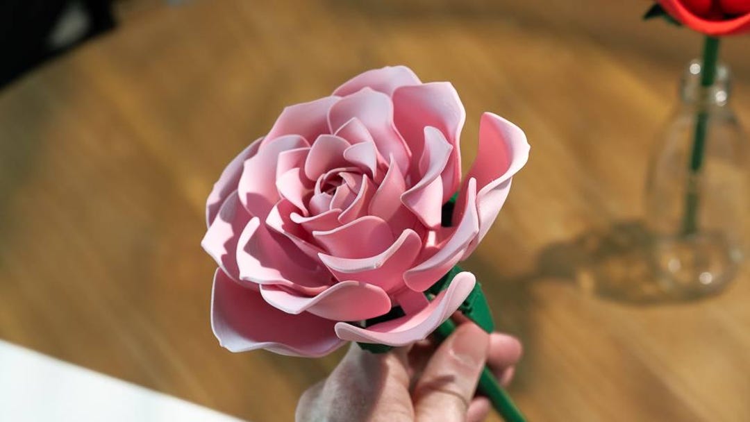 Articulating 3D Printed Rose STL Model High-detail Moving Parts Digital ...