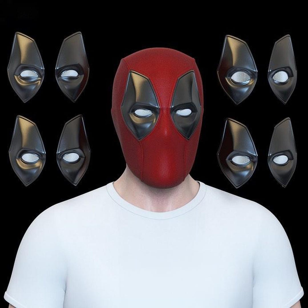 Deadpool Mask STL File 3D Printable Deadpool Helmet Cosplay Mask for 3D Printing Marvel Fan Art ...