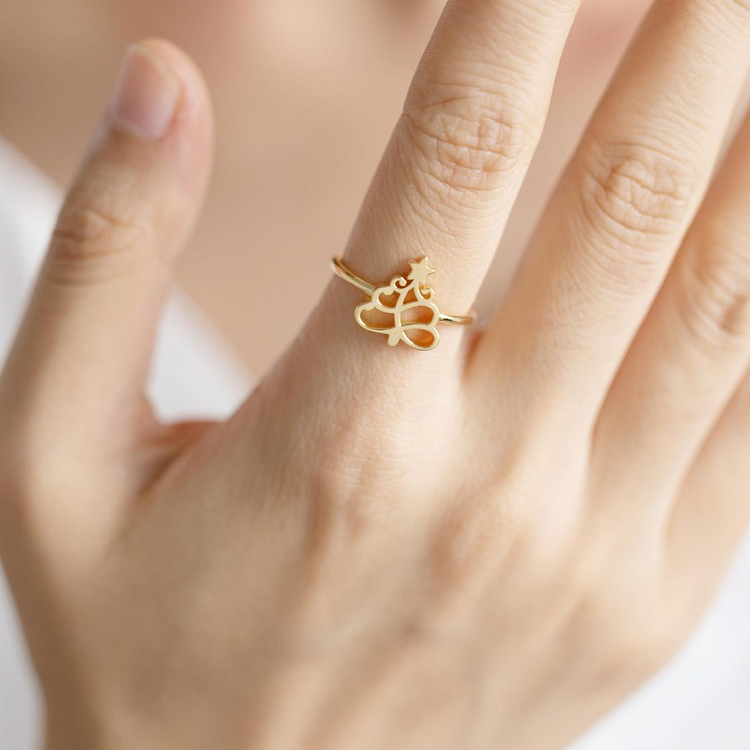 Christmas Tree Ring, Christmas Tree Gift, Dainty Christmas Jewelry ...