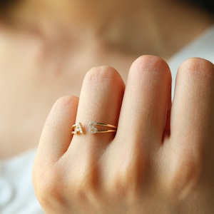 Personalized Duo Initial Ring, Diamond Letter Rings, Personalized ...