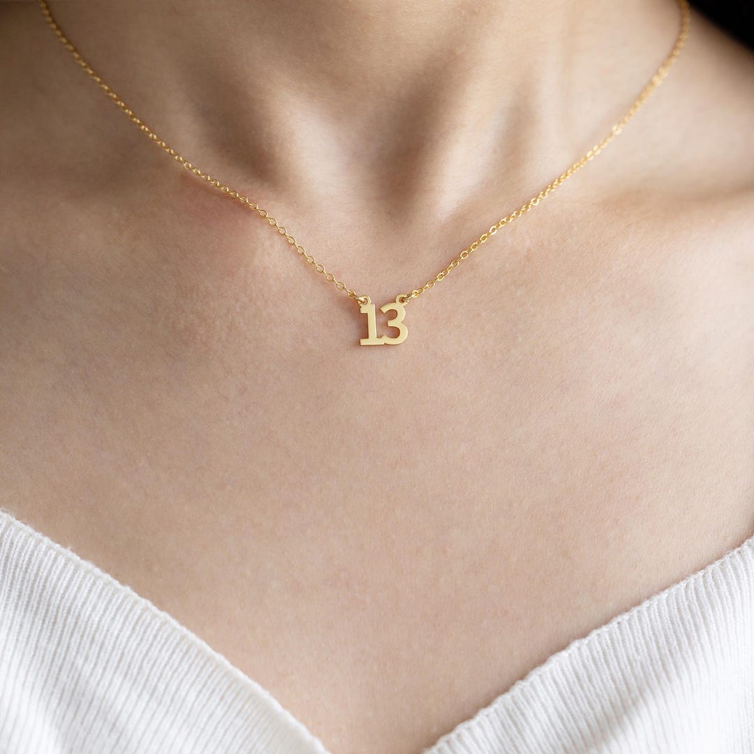 Personalized Lucky Number Necklace, Football Number Necklace, Date ...