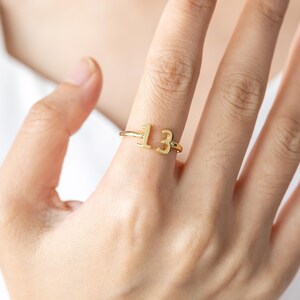 Number 13 14 44 Ring, Custom Lucky Number Ring, Diamond Number Ring ...